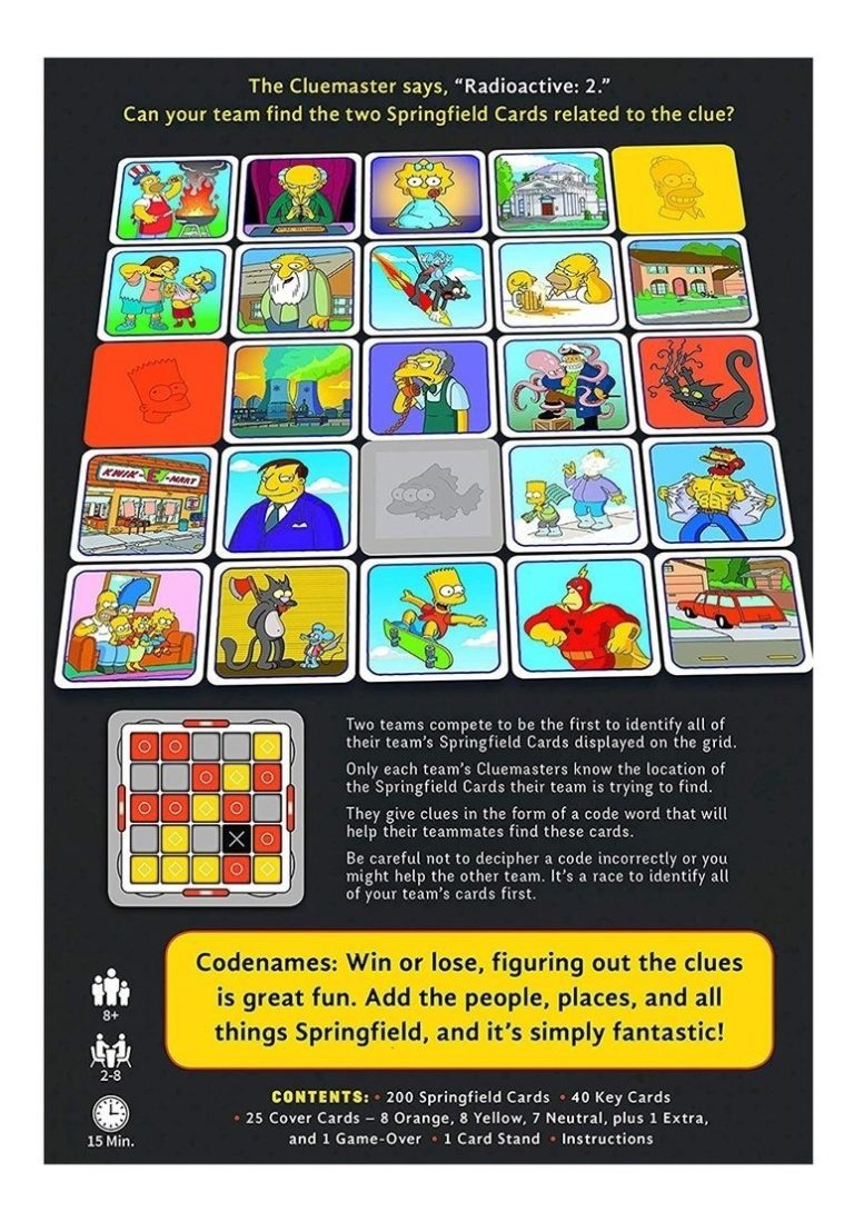 Codenames The Simpsons - Codigo Secreto Los Simpsons Juego - La ...